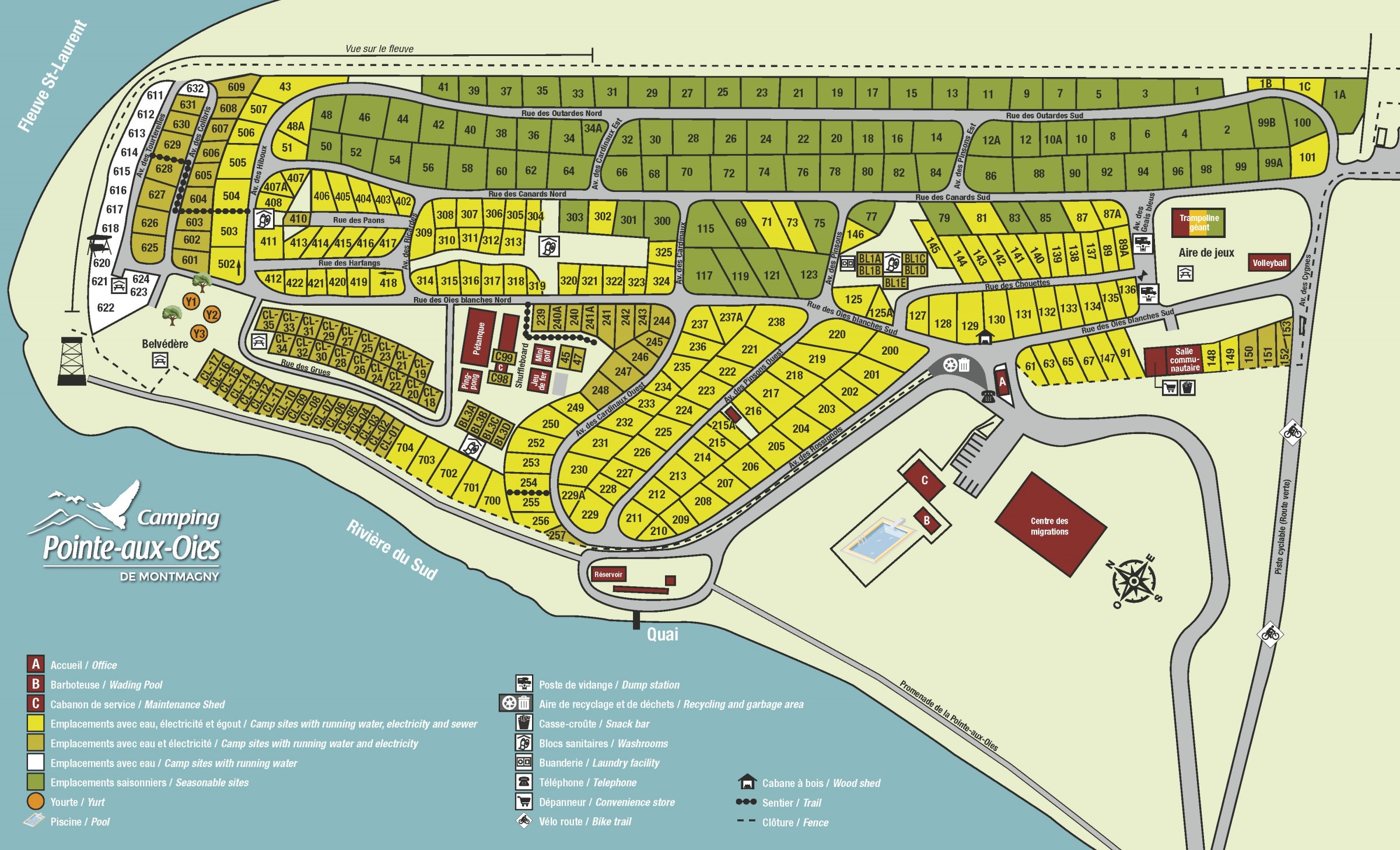 Plan du camping - Camping Pointe-aux-Oies